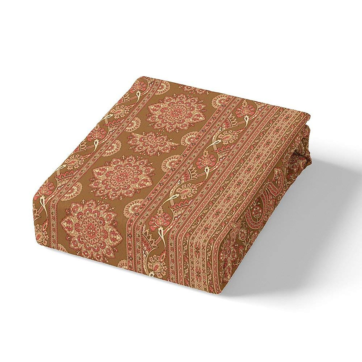 Homewish Paisley Bedding Set 3pcs for Kids Girls Chic Exotic Floral Print Comforter Cover Indian Style Design Duvet Cover Set Soft Polyester Quilt Cover with 2 Pillow Cases(No Comforter) Full Size