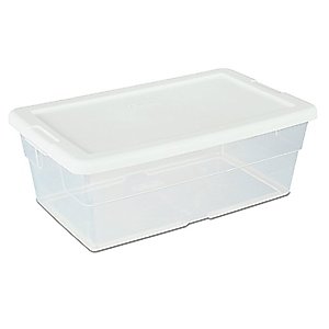 Sterilite Storage Box 13.5" X 8.3" X 4.8", 6 Qt. Clear - Pack of 6