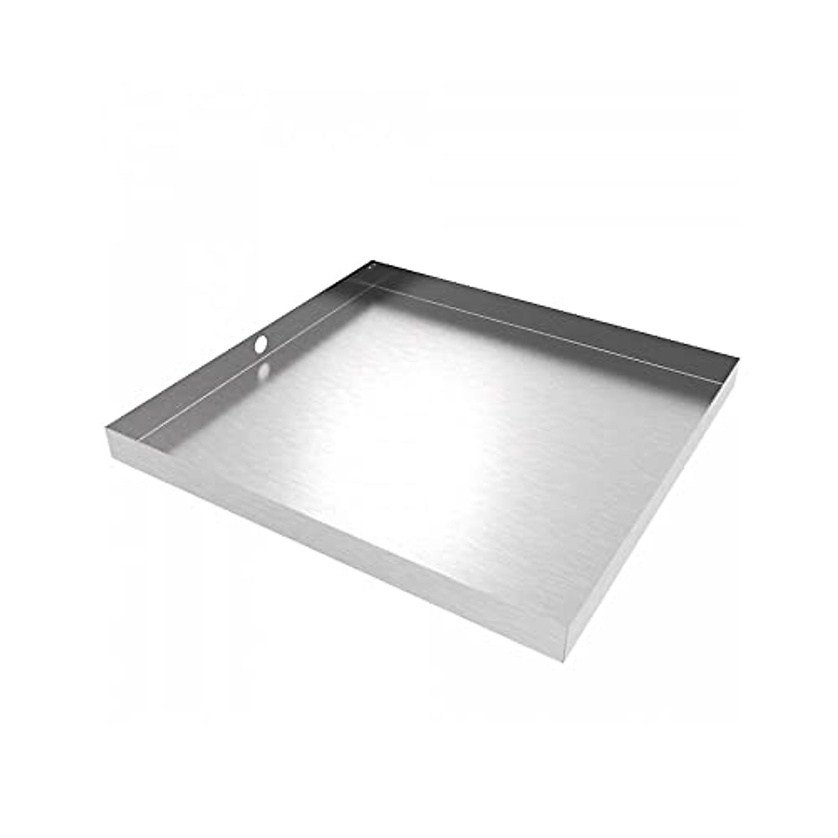 Galvanize Drip Pan for Water Heater or Air Conditioner, 22”x22”x2”–Gauge 26 – Drain Hole & Hose Adapter