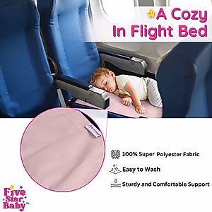 FIVESTARBABY Toddler Airplane Bed for Toddler - Airplane Toddler Bed - Kids Airplane Bed - Baby Plane Travel Essentials - Airplane Seat Extender for Kids - Airplane Must Haves for Toddlers (Pink)