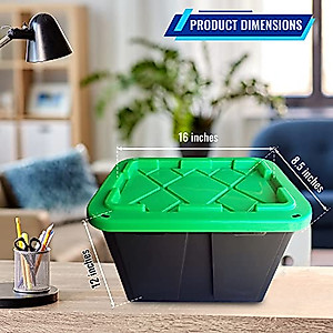 SAFARI USA 5 gallon Heavy Duty Stackable Home Storage Bin (6 Pack) With Secure Lids, 20 Quart Totes (16"x12"X8.5") for Garage Attic Utility Tool Storage Moving Box, School & Office Supplies, Classroom