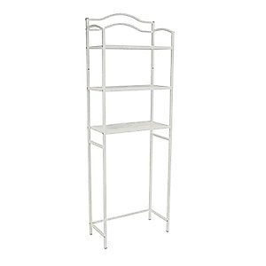 Household Essentials 3-Tier Metal Over the Toilet Bathroom Storage Shelf, White