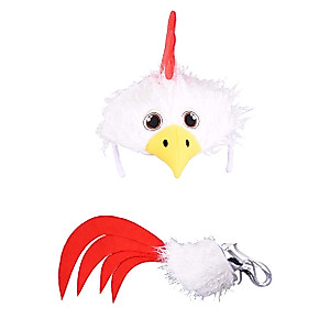 elope Chicken Soft Headband & Tail Costume Accessory Kit - Soft Sculpted Beak and Tail with Adjustable Elastic