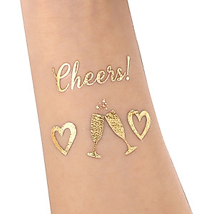 Birthday Tattoos(32Designs),Konsait Metallic Temporary Tattoos for Girls Kids Birthday Party Celebration Accessories-Birthday Girl,Birthday SQUAD,Cheers,Happy Birthday Party Bag Filler Favors Supplies