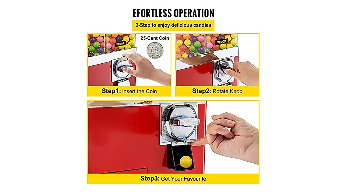VEVOR Gumball Machine - Rotatable & Adjustable Dispenser
