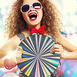 EASTROCK Radiant Tambourine Hand Held Drum 10 Inch Double Row Jingles Reflective Tambourine Musical Instrument for Kids Adults Church KTV Party