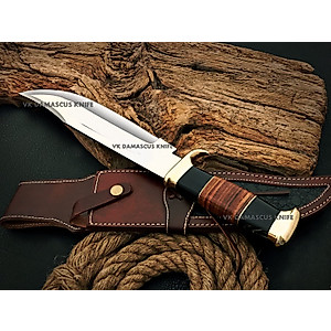 JNR Traders Handmade Dundee Bowie Knife Full Tang Hunting Knife, Large Bowie Knife with Sheath 17 inch Mirror Polished Carbon Steel Blade 3685