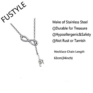 FUSTMW Gymnast Gift Gymnastics Y Necklace Infinity Love Charm Gymnast Jewelry Gymnastics Class Gift for Women