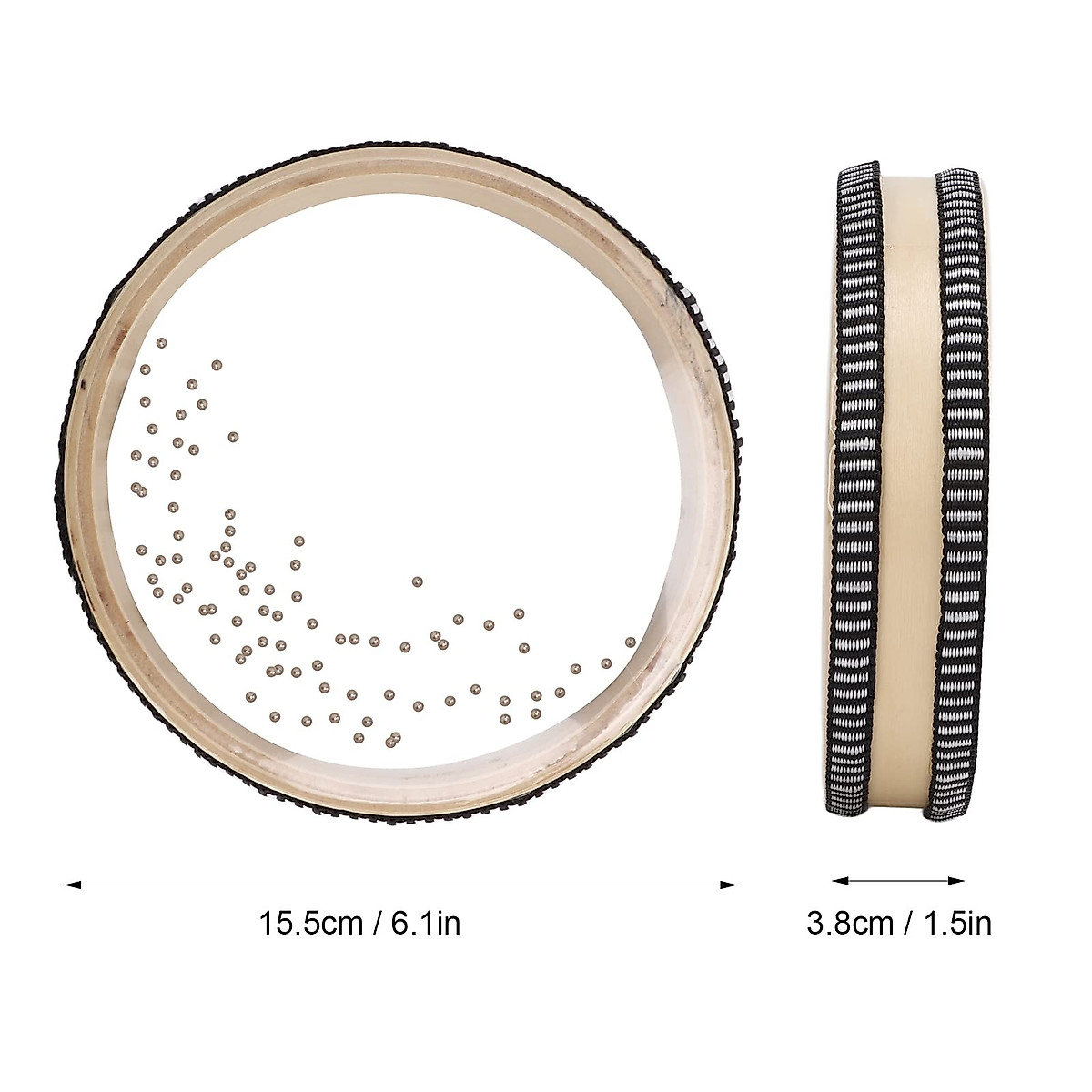 Hozee Wave Bead Drums, Ocean Drum Maple Well Structured Transparent Natural Colour Oceans Sound Effect for Child (Hozeekhm06gwsut1746)