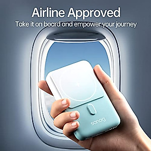 Sanag Portable Charger Power Bank with Kickstand Function, 10000mAh Magnetic Wireless Power Bank 22.5W PD Fast Charging with USB-C MagSafe Battery Pack for iPhone 14/13/12 Series