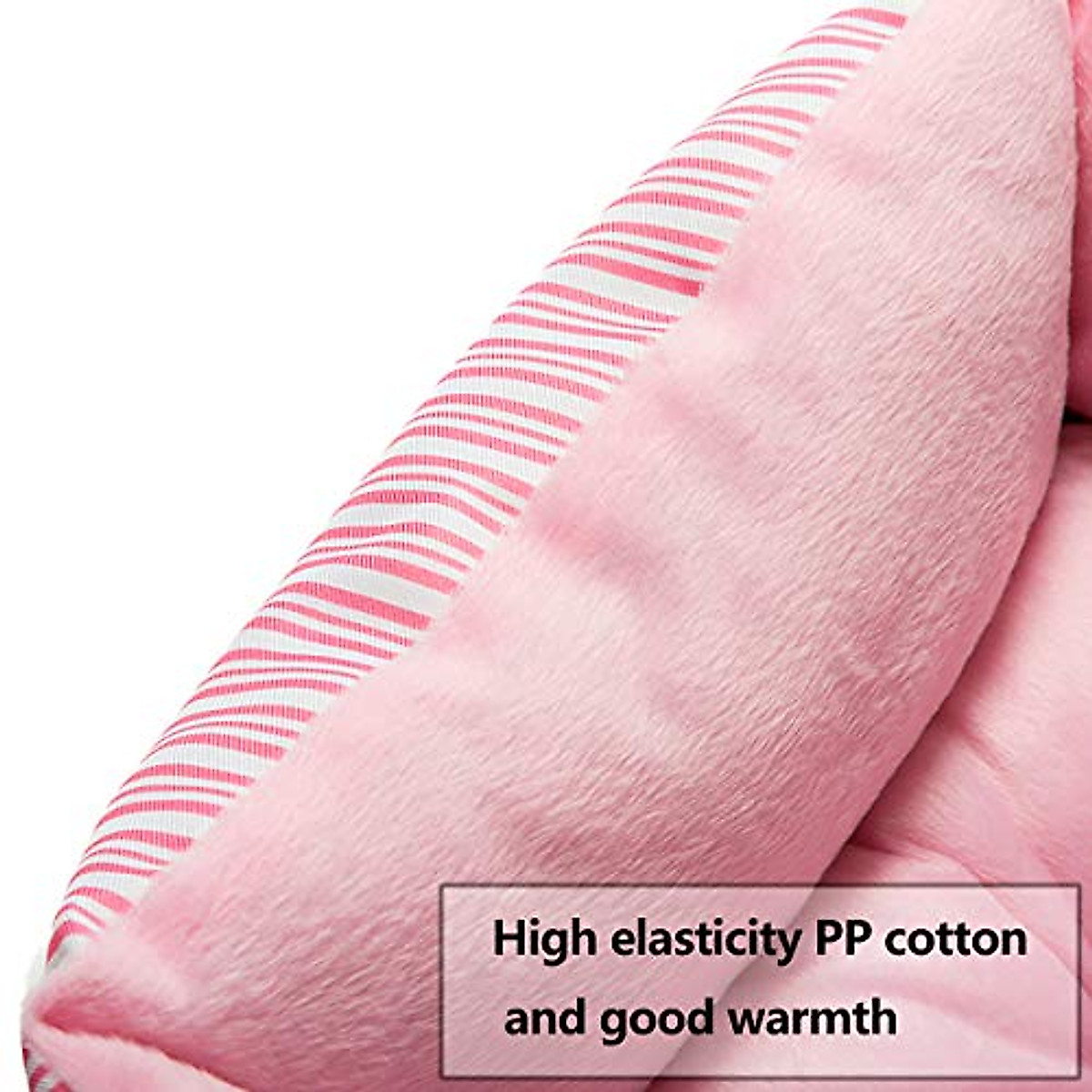 Hollypet Self-Warming Pet Bed Small Dog Cat Plush Rectangle Nest Puppy Sleeping Bag Cushion, Pink