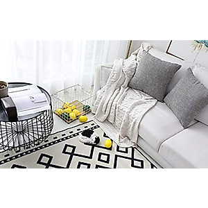 Kevin Textile 2 Pack Decorative Linen Throw Pillow Covers, Outdoor Pillows Cover Large Cushion Case for Couch/Chair, 24 x 24 inches, 61cm, Grey