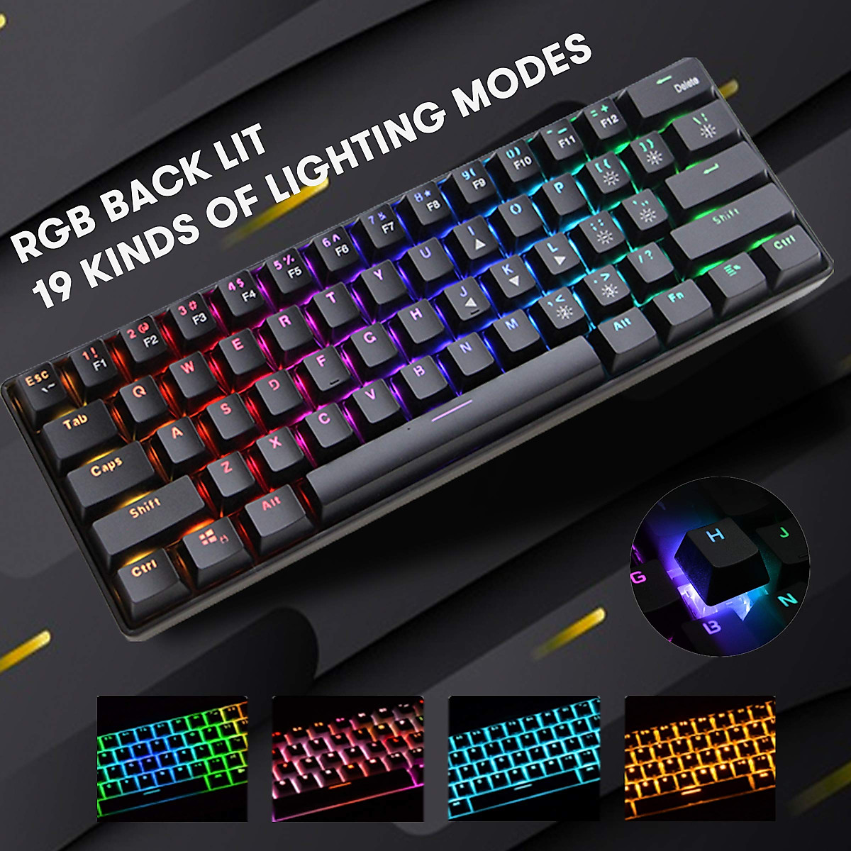 eirix Wireless/Wired Mechanical Keyboard, Compact Full Keys Programmable Gaming/Office Keyboard with RGB Backlight for Mac/PC/Laptop