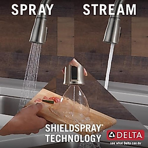 Delta Faucet Ophelia Brushed Nickel Kitchen Faucet with Pull Down Sprayer, Kitchen Sink Faucet, Faucet for Kitchen Sink, Magnetic Docking, SpotShield Stainless 19888Z-SP-DST