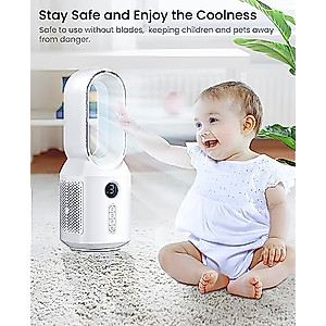 let'me Desk Fan, 13 Inch Bladeless Fan 4400mAh Battery Operated Fan Small Office Fan, USB Portable Fan With Comfy Wind, Desk Fans MINI Quiet with 3 speeds Touch Control for Office Bedroom Dorm