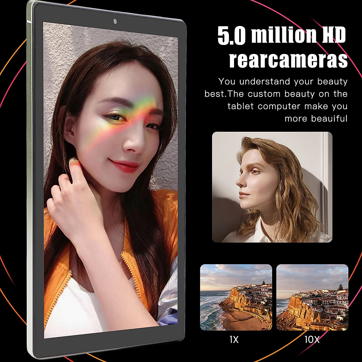 Luqeeg 10.1 Inch Tablet for Android 11-1920x1200 IPS HD Display, 5G WiFi Dual Band, 6GB RAM 128GB ROM, 5MP + 13MP Camera, Octa Core CPU Processor, 5800mAh Ultra Long Standby, Green