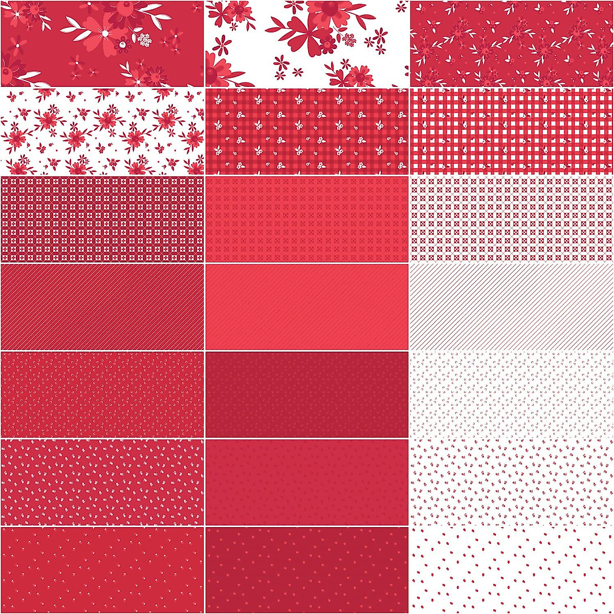 Christopher Thompson Cheerfully Red 40 2.5-inch Strips Jelly Roll Riley Blake RP-13310-40