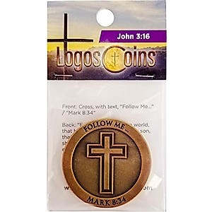 John 3:16 Coin, for God so Loved The World Bible Verse Challenge Coin, Memory Verse Pass Along Handout for Bible Study and Sunday School, Cross Coin Pocket Token, Religious Gift