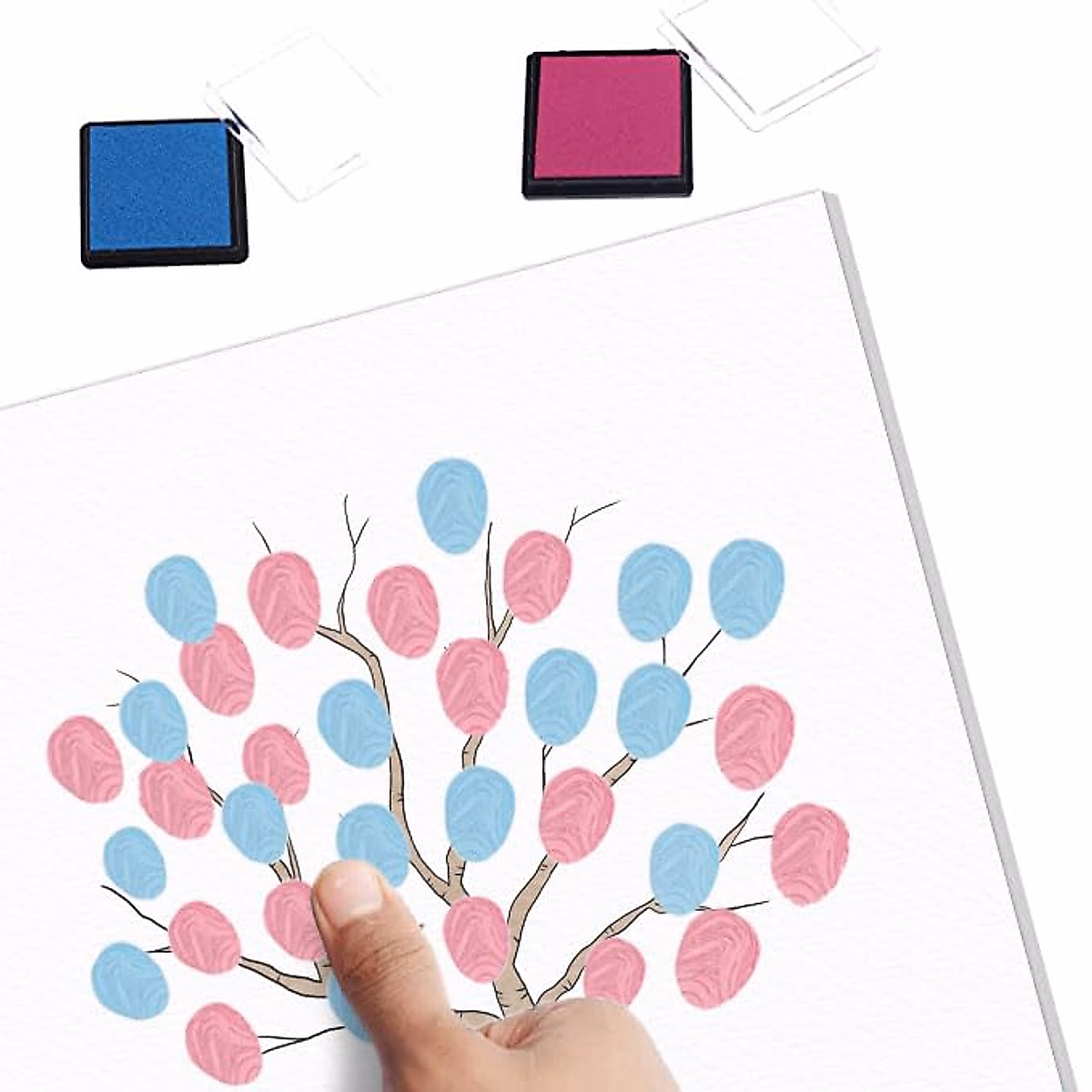 Funny Baby Shower Guest Book Party Game, Gender Reveal Fingerprint Leaves Tree, Gender Reveal Baby Shower Party Ideas, Gender Reveal Keepsake, Special Meaningful Canvas Decoration