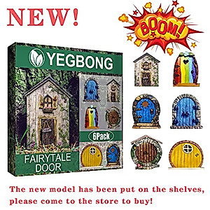 GDDFZ 6 Pcs Fairy Door for Trees, Miniature Fairy Garden Outdoor Decor Accessories
