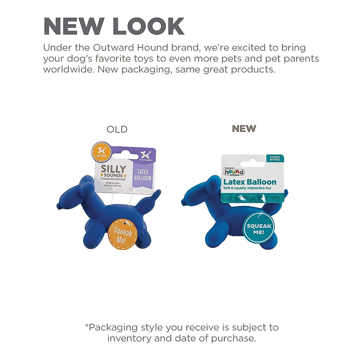 Outward Hound Latex Blue Rubber Balloon Dog Squeaky Dog Toy, XS