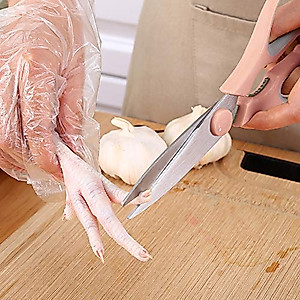 JS Kitchen Scissor 3-Pcs Set,Poultry Shears,Kitchen Cooking Knife Set with Melon Planing Fruit Knife and Peeler for Cutting Poultry, Chicken, Meat, Herbs, Vegetables and Fish.