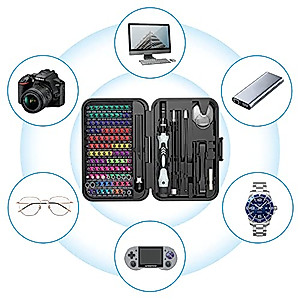 AMIR Precision Screwdriver Set, 132 in 1 Magnetic Screwdriver Set Kit, Electronics Repair Screwdrivers Tool Kit with 108 Magnetic Drill Bits for Repair Phone, Switch, Computer, etc