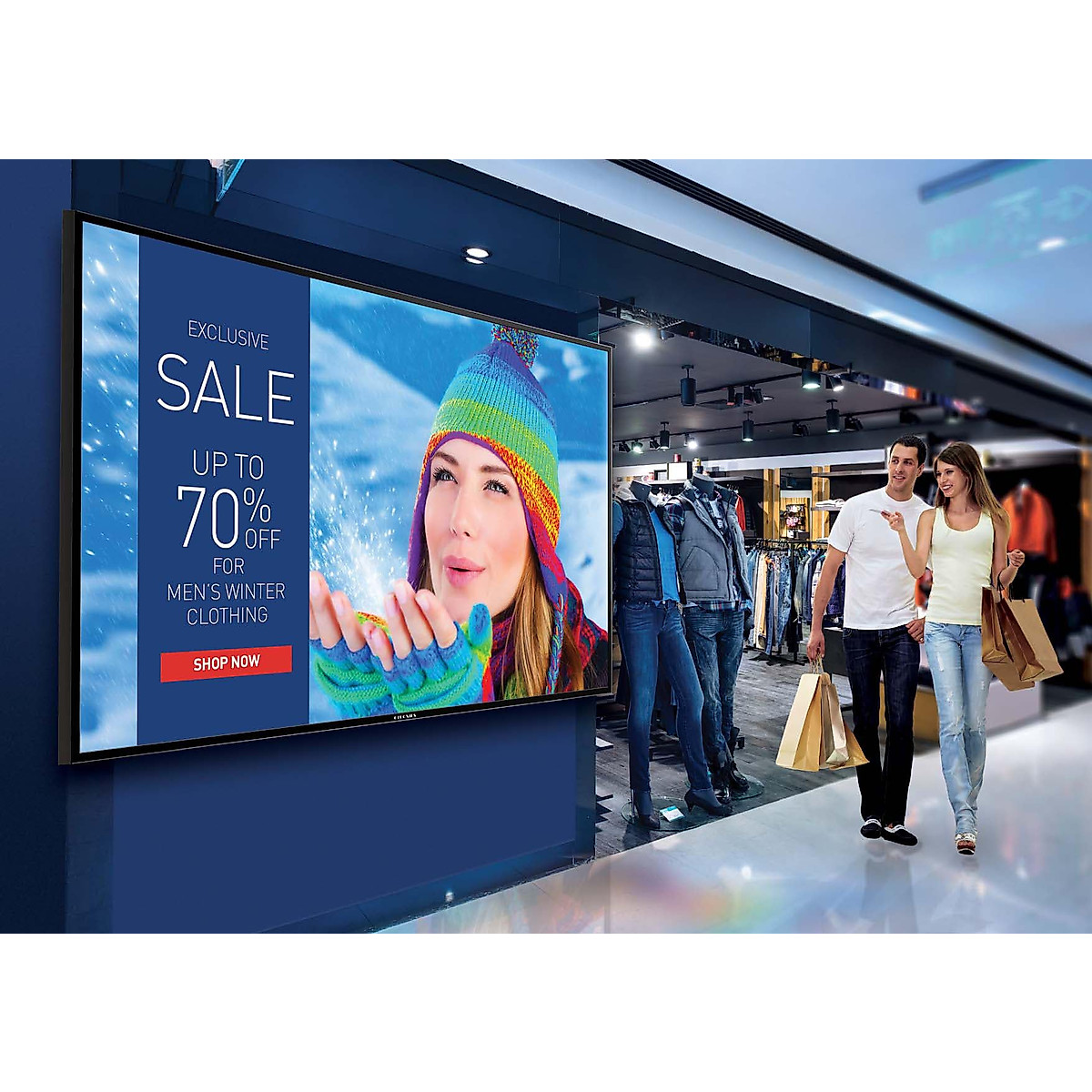 GTUOXIES 98 Inch 4K Digital Signage TV A+ Panel with Floor Stand, Civil, Commercial with Wi-Fi, Bluetooth, HDMI, USB, Wire/Wireless, Full Array LED Back Light