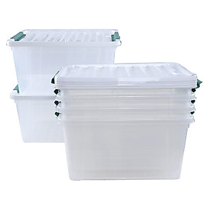 Xyskin 35 Quart Clear Large Storage Box, Plastic Storage Bins, Set of 6