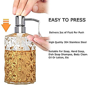 Chrome Soap Dispenser Pump Replacement - Silver 304 Rust Proof Stainless Steel Lotion Dispenser Pumps Replacement for Standard 28/400 Neck Size Regular Mouth Bottles,2 pcs