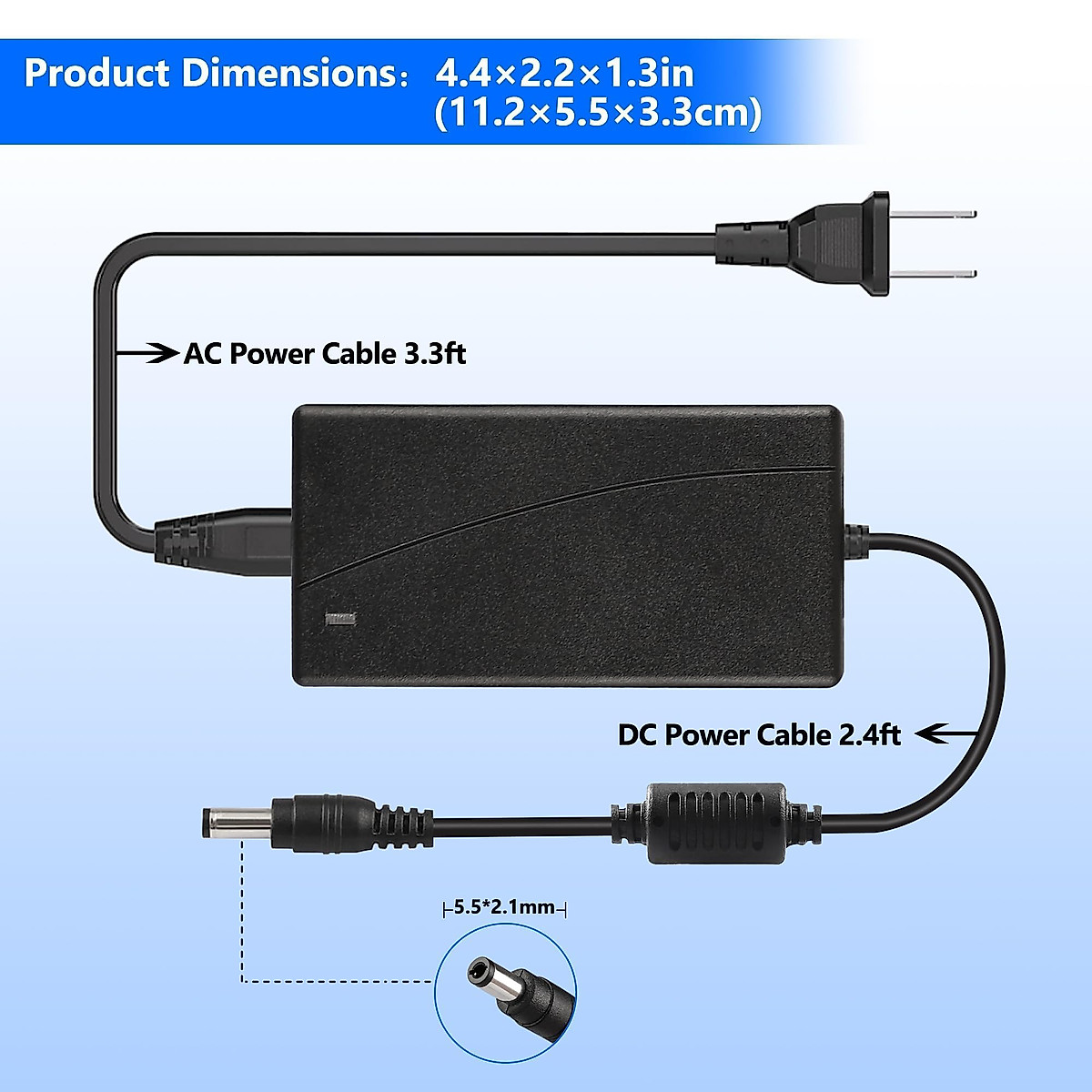 BXIZXD 42V Electric Scooter Battery Charger, Power Adapter for GOTRAX GXL V2, G2, G3, G4, Apex, Glider, XR Elite, XR Ultra Electric Bike with 36V Lithium Battery
