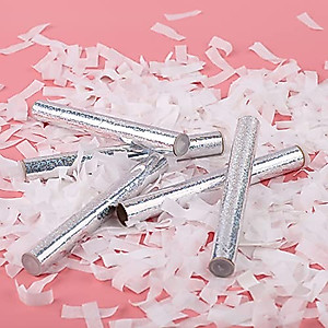Battife 10Pack White Confetti Wands, Confetti Shoot Poppers, Tissue Paper Confetti Sticks for Wedding Party Celebrations, Anniversary, Birthday, 7.8inch