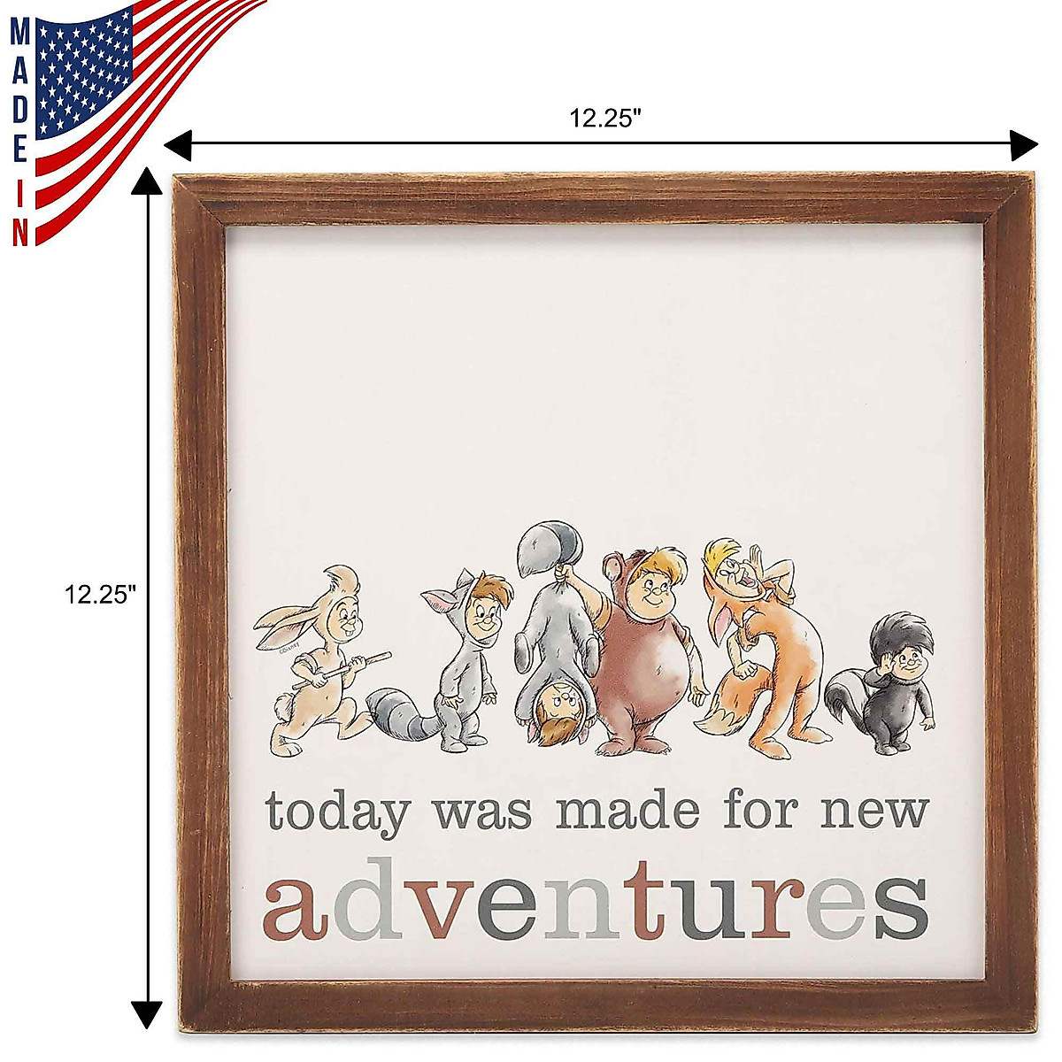 Open Road Brands Disney Peter Pan Lost Boys Made for Adventures Wood Wall Decor for Play Room, Kids' Bedroom, or Nursery