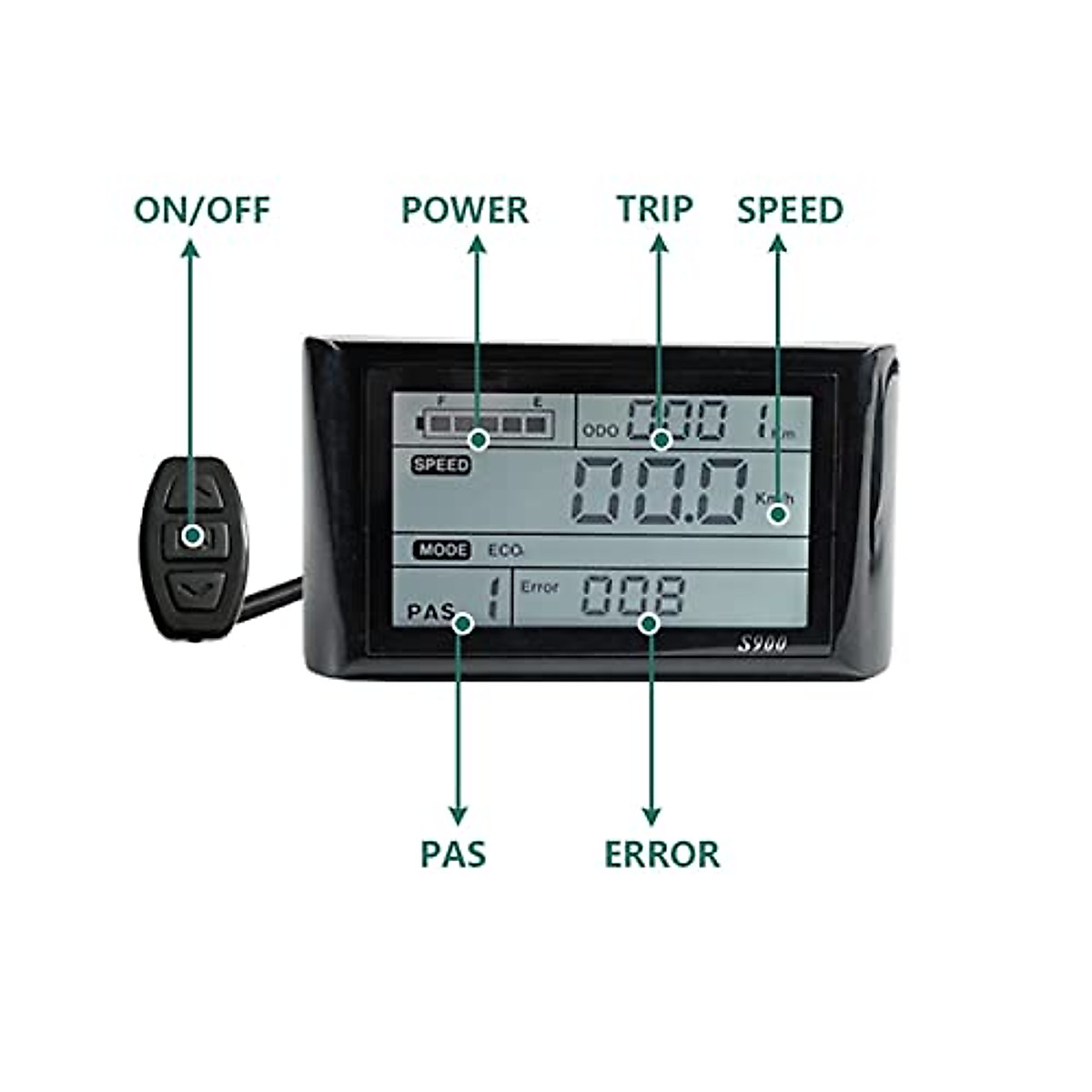 VGEBY Bicycle Speed Controller Kit, Electric Bike Motor Controller 22A Speed Controller 36V 48V with S900 Panel 1 to 2 Cable for 500W Motor