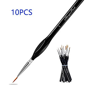MangoPark 10PCS Miniature Paint Brushes - Detail Paint Brush Set, Fine Tip Paint Brush, Paint Brushes for Acrylic Painting, Model Paint Brushes for Warhammer 40k, DND Miniatures
