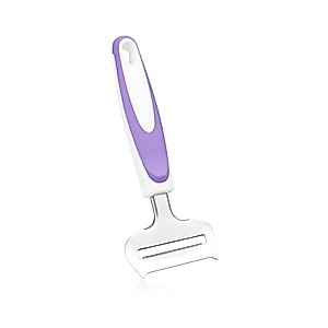 KUFUNG Cheese Slicer Stainless Steel Cheese Knife Heavy Duty Plane Cheese Cutter, Shaver, Server For Semi-Soft, Semi-Hard Cheese (7.2 inch, Purple)