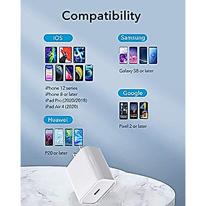 [Apple MFi Certified] iPhone Fast Charger, Veetone 20W Power Delivery USB C Wall Charger & PD Charger Type C Fast Charge Compatible with iPhone 12/11/XS/XR 8/iPad/AirPods/Pixel 5/4, Galaxy/LG and More