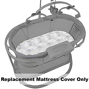 F-Price Replacement Sheet for Fisher-Price Soothing Motions Bassinet - DPV60 ~ Mattress Cover Replacement, White, Grey (DPV70)