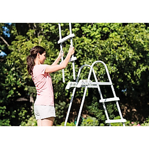 INTEX Deluxe Pool Ladder with Removable Steps for 36-Inch and 42-Inch Wall Height Above Ground Pools