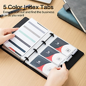 deli Business Card Book Holder, Business Card Organizer, Name Card Book Holder, Portable Office Business Card Holder, Hold 180 Cards, Black