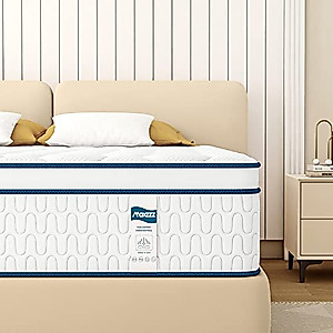 Maxzzz King Mattress, 14 Inch Hybrid Memory Foam Mattress with Individual Pocket Springs, King Mattress in a Box, Pressure Relief & Motion Isolation, Medium Firm Bed Mattress,US-Made
