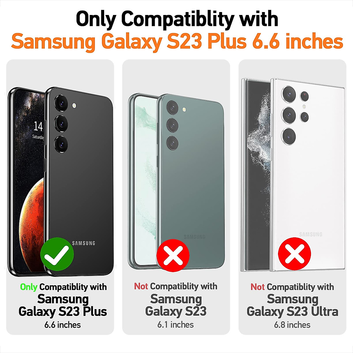 Oneagle for Samsung Galaxy S23+ Plus Case[4 in 1], Samsung S23+ Plus Phone Case 5G with [360° Rotatable Kickstand Ring][1X Lens Protector & 1X Screen Protector] Shockproof Case for S23 Plus 6.6 inch
