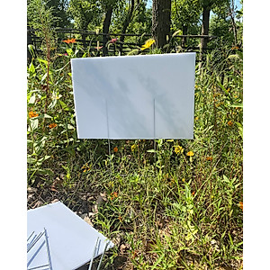 4 Pack Blank Yard Signs with Metal Stakes,17x12 Inches Corrugated Plastic lawn Yard Signs for Garage,Yard Sale,Outdoor