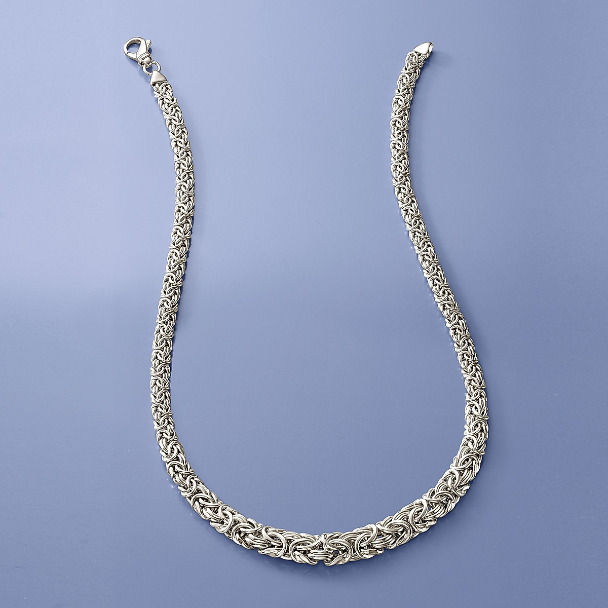 Ross-Simons Sterling Silver Graduated Byzantine Necklace. 16 inches