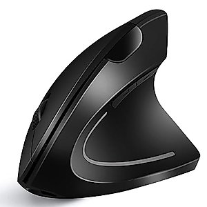 Acedada Ergonomic Mouse, Vertical Wireless Mouse, Rechargeable Optical Ergo Mice, 800/1200 /1600 DPI, 5 Buttons for Laptop, Desktop, PC, MacBook - Black