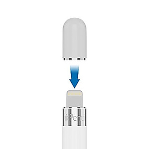 TechMatte Magnetic Replacement Caps Compatible with Apple Pencil 1st Generation-Cap Tether Included (2 Pack)