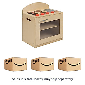 Flash Furniture Children's Wooden Toy Kitchen Set with Pretend Stove, Sink, and Refrigerator, 3-Piece Interactive Kids Playset for Educational Play