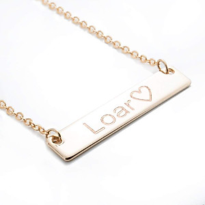Petite Boutique Customizable Your Name Bar Necklace - Personalized Gift Custom Jewelry 16K Plated Aniversary bridesmaid Gift for Women Gold Silver Rose Gold with Premium Gift case