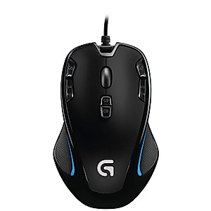 Logitech G300s Wired Gaming Mouse, 2,5K Sensor, 2,500 DPI, RGB, Lightweight, 9 Programmable Controls, On-Board Memory, Compatible with PC/Mac - Black