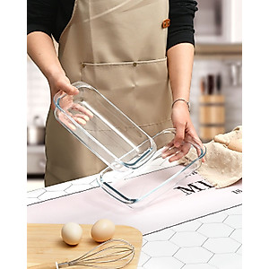 Mini-1 Quart Glass Baking Dish for Oven, 2 Pcs Single Serving Glass Pan for Cooking Oblong Casserole Dish Rectangular Baking Pan Glass Bakeware